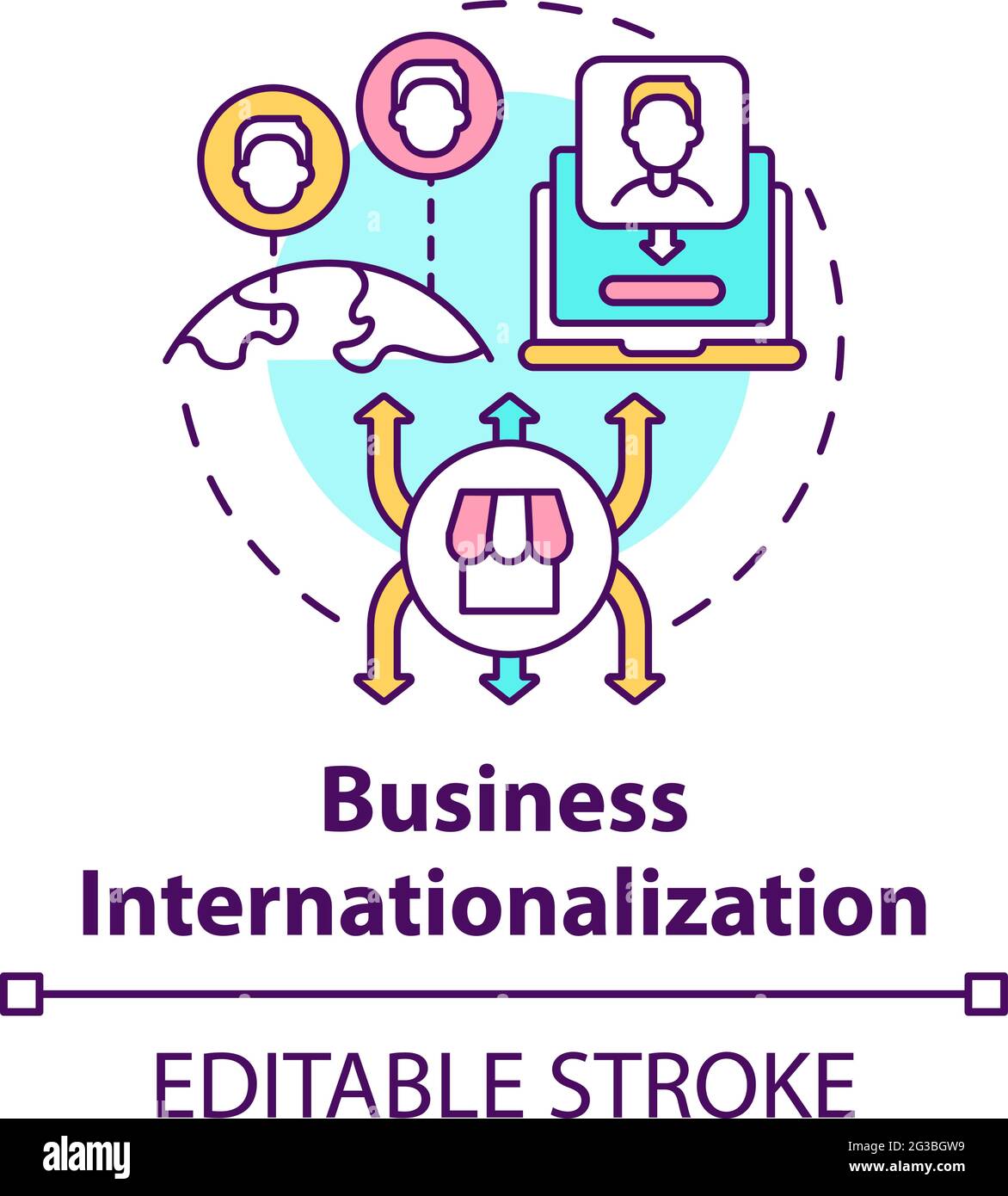 Business internationalization concept icon Stock Vector Image & Art - Alamy
