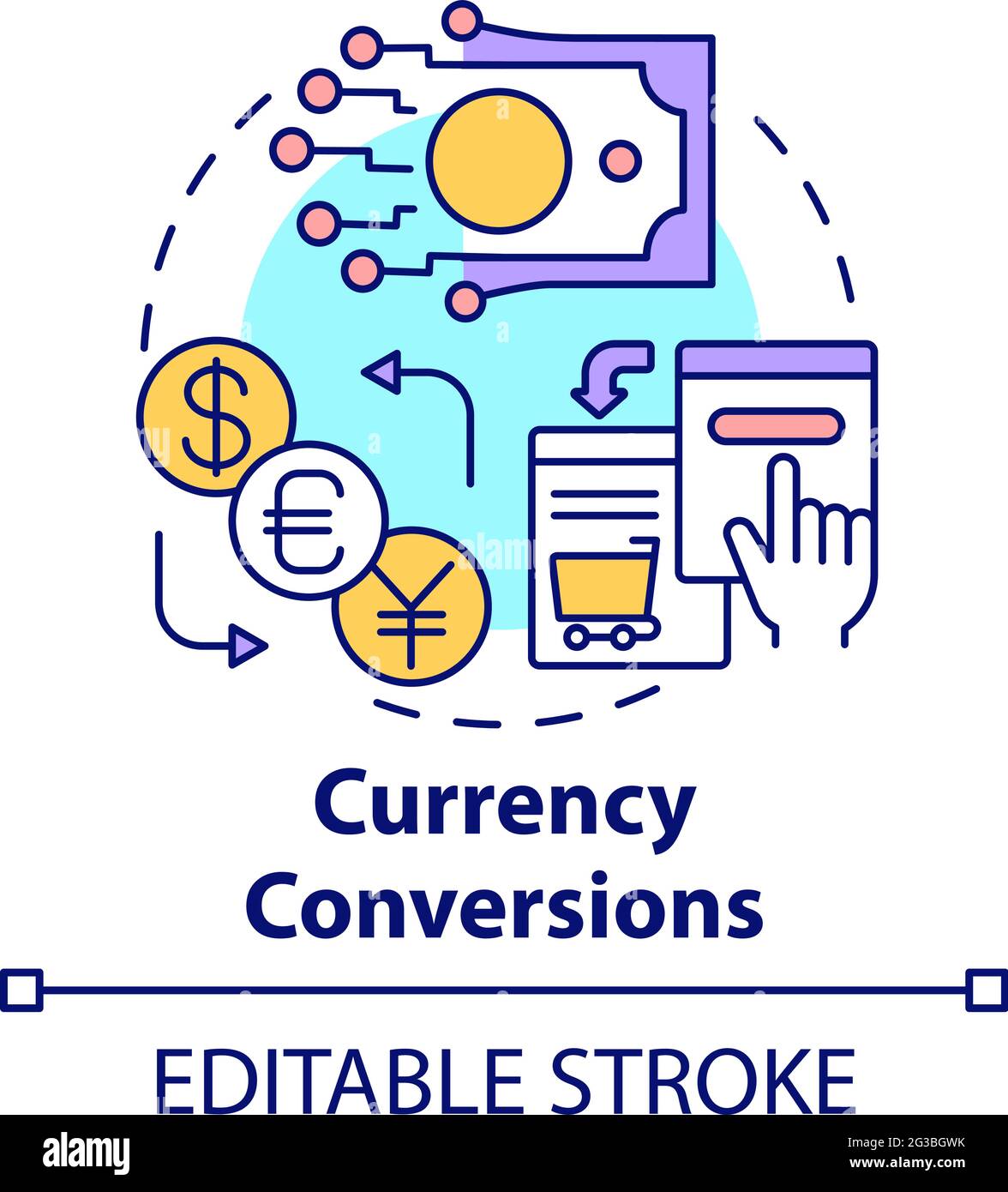 Currency conversions concept icon Stock Vector Image & Art - Alamy