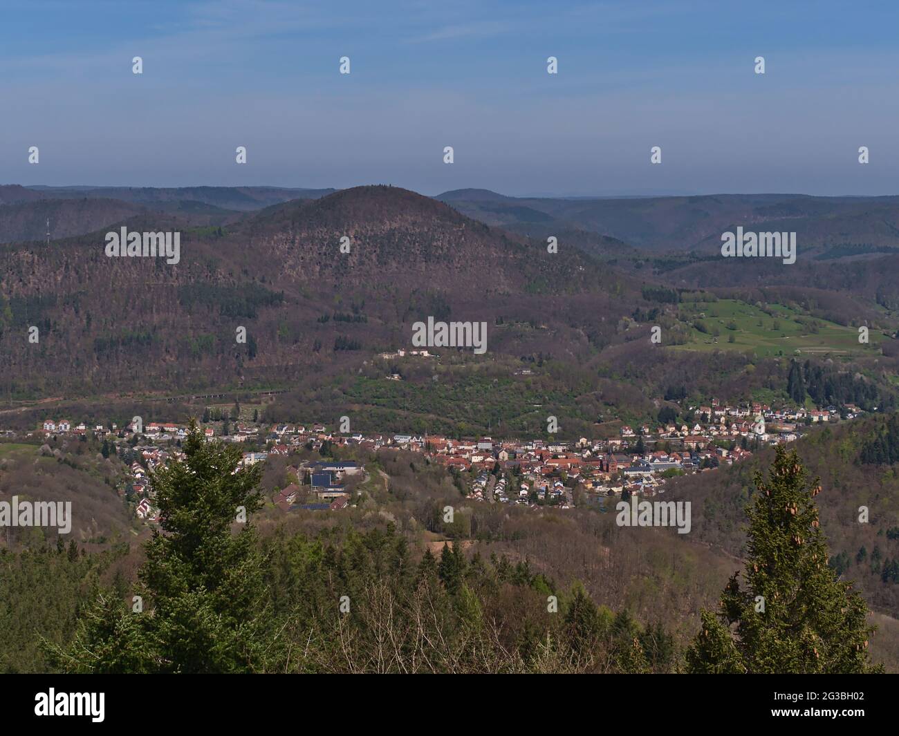 Aerial small valley between hills hi-res stock photography and images ...