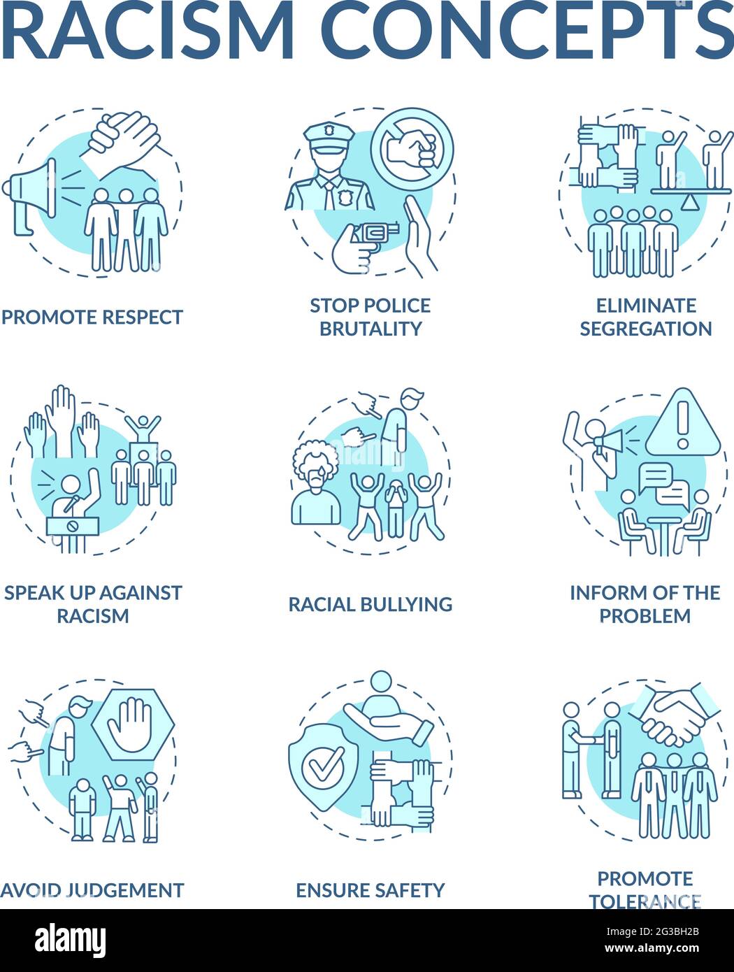 Racism concept icons set Stock Vector Image & Art - Alamy