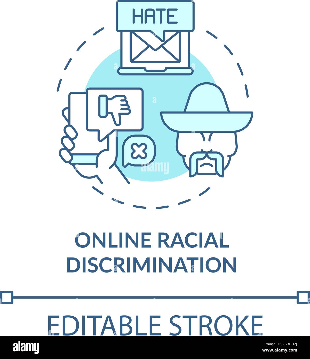Online racial discrimination concept icon Stock Vector Image & Art - Alamy