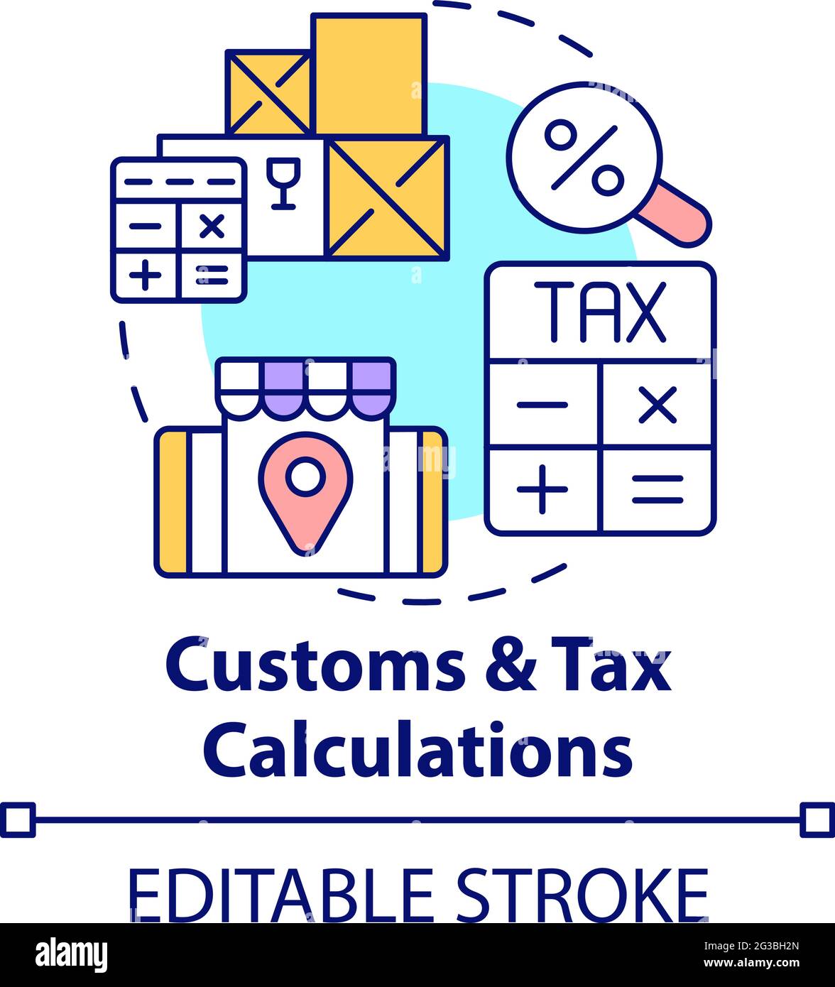 Customs and tax calculations concept icon Stock Vector Image & Art - Alamy