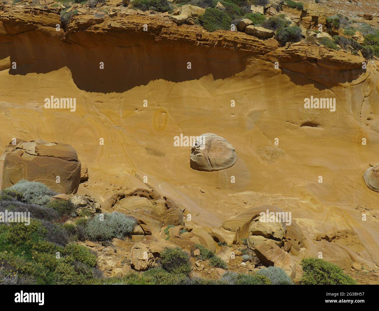 Volcanic sedimentary formations in Lemnos island , Aegean , Greece ...