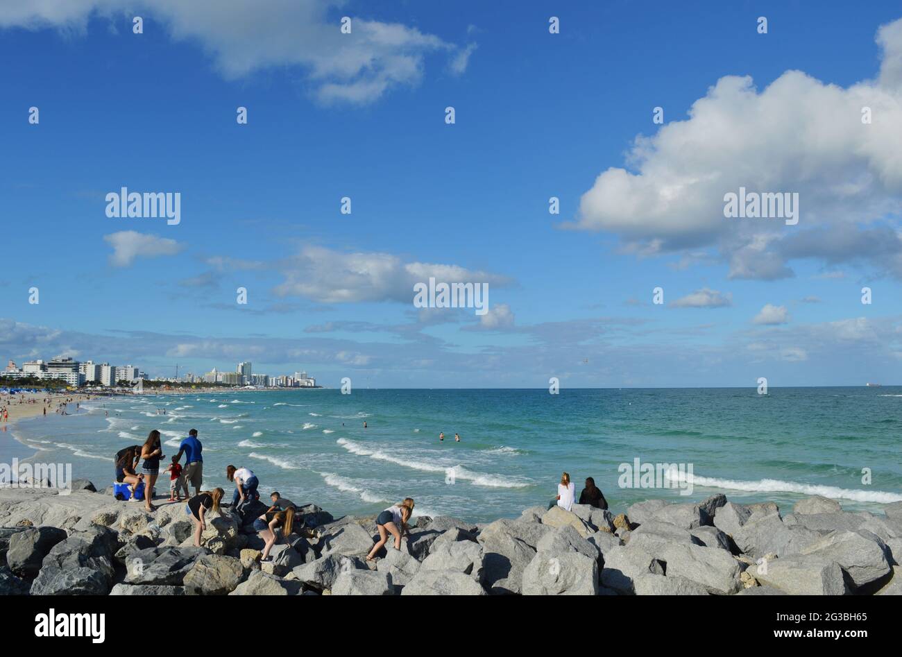 Aerial view sea swimming miami hi-res stock photography and images - Alamy