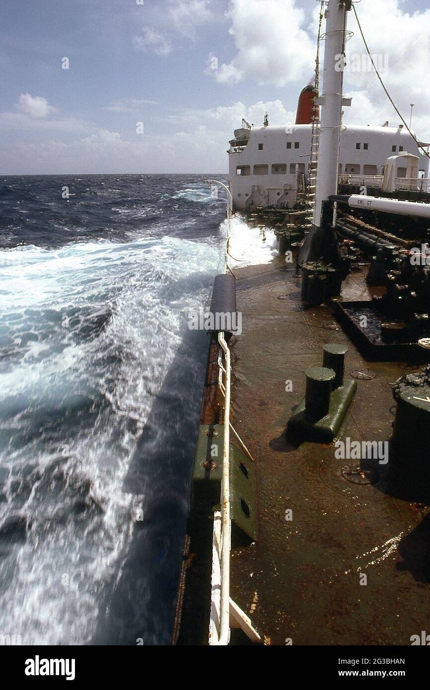 Fully loaded Oil Tanker in heavy seas Stock Photo - Alamy