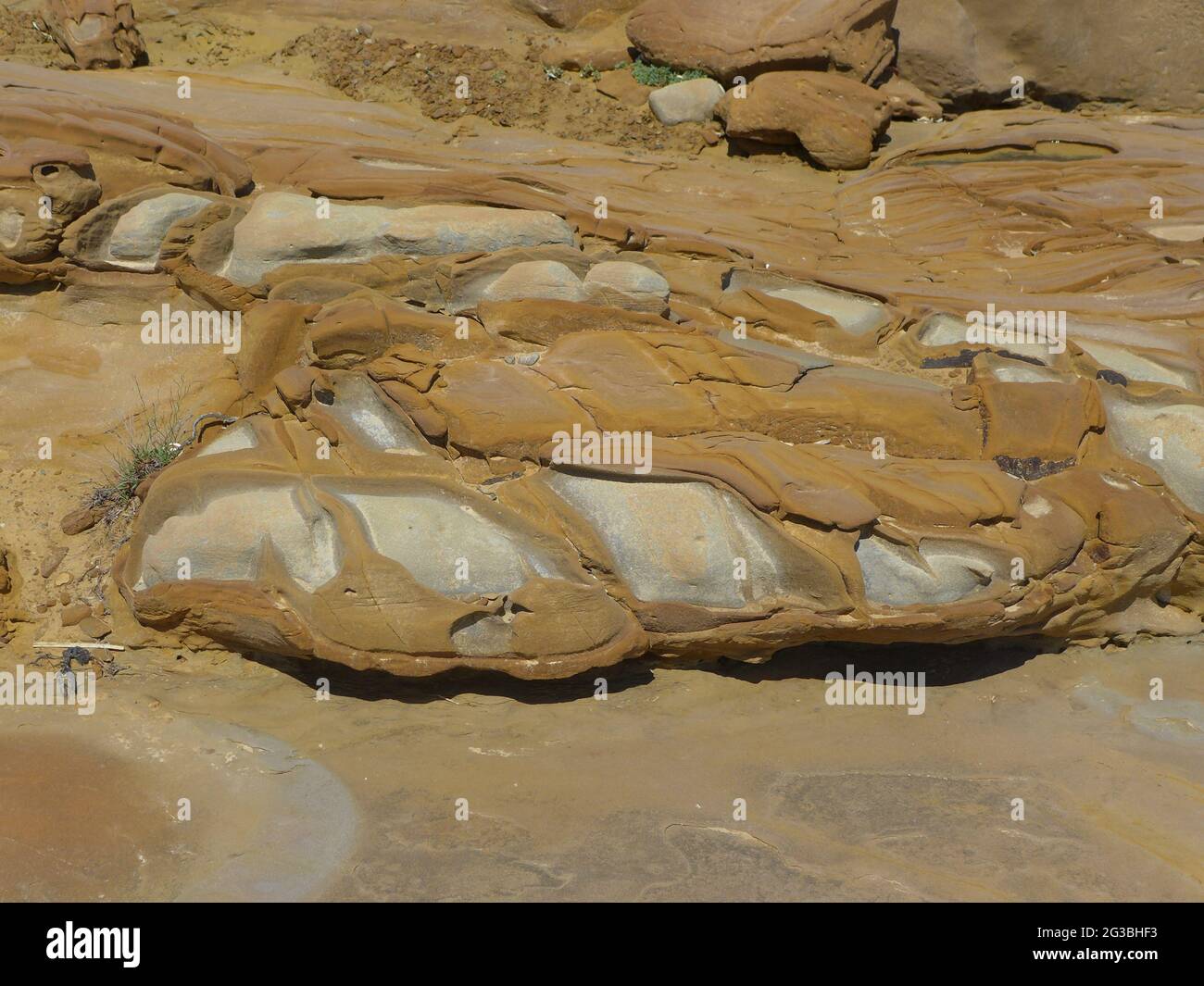 Volcanic sedimentary formations in Lemnos island , Aegean , Greece ...