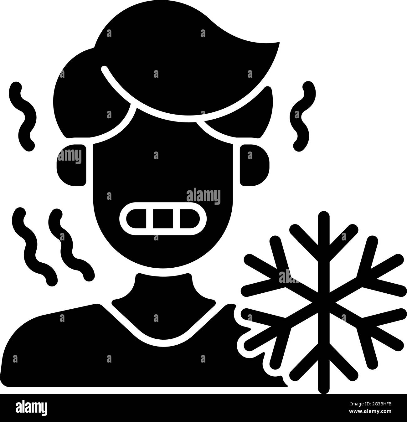 Chills black glyph icon Stock Vector Image & Art - Alamy