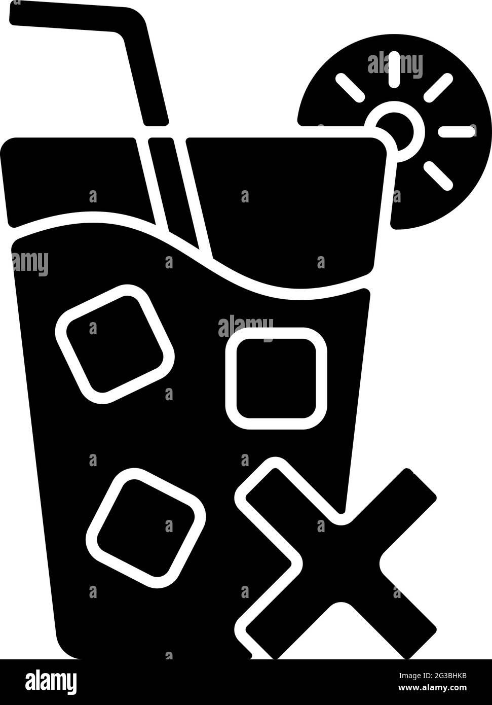 No cold drinks black glyph icon Stock Vector Image & Art - Alamy