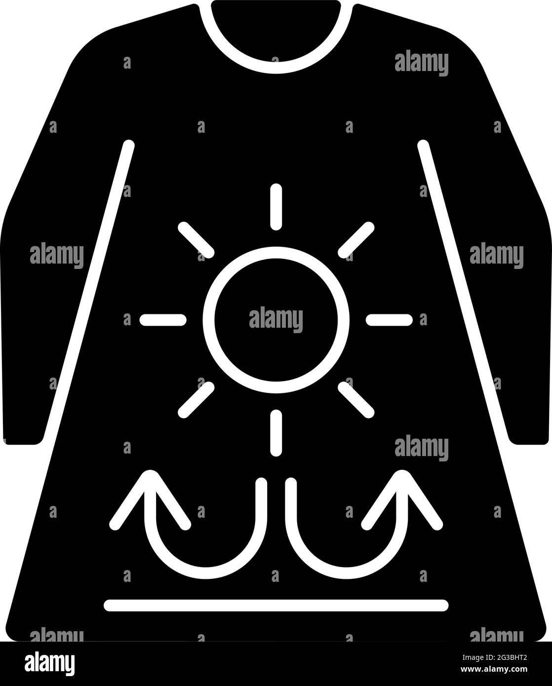 Long sleeves and loose clothing black glyph icon Stock Vector Image ...