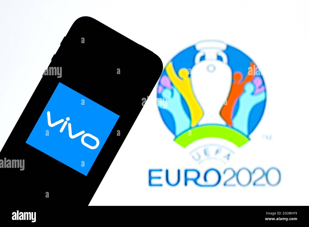 In this photo illustration a Vivo Communication Technology logo seen ...