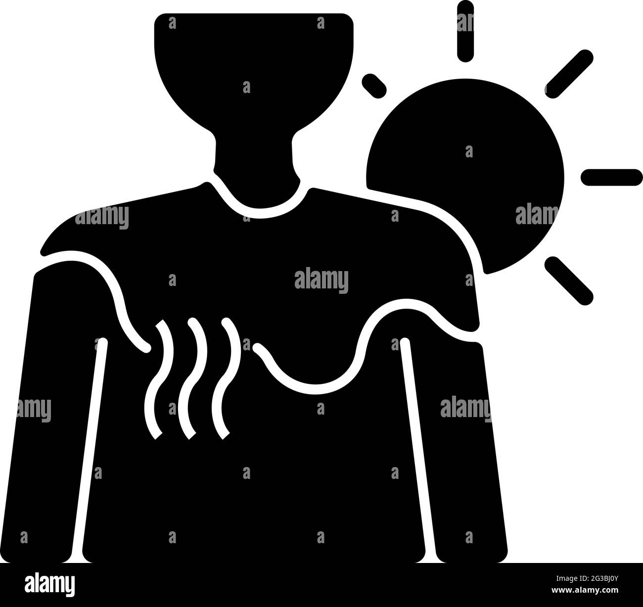 Sunburn black glyph icon Stock Vector Image & Art - Alamy