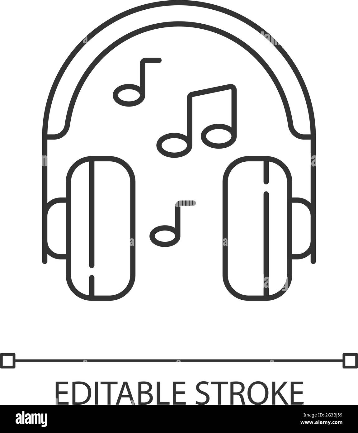 Listening to music linear icon Stock Vector Image & Art - Alamy