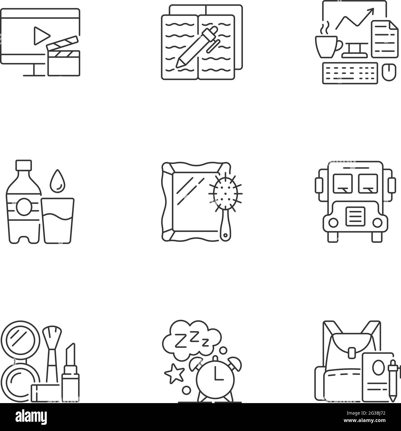 Everyday activities linear icons set Stock Vector Image & Art - Alamy