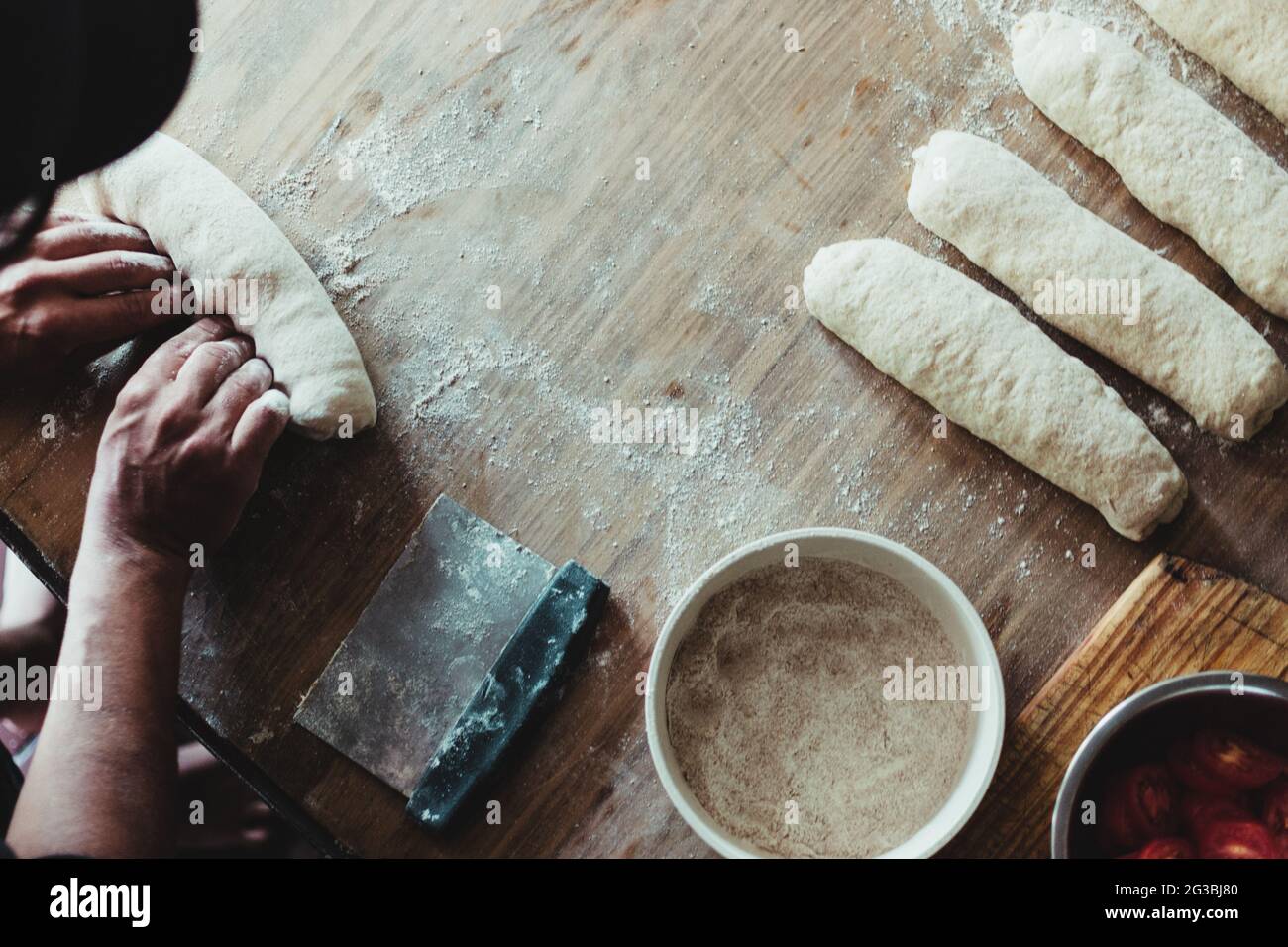 Top view of the process of making bread Stock Photo - Alamy
