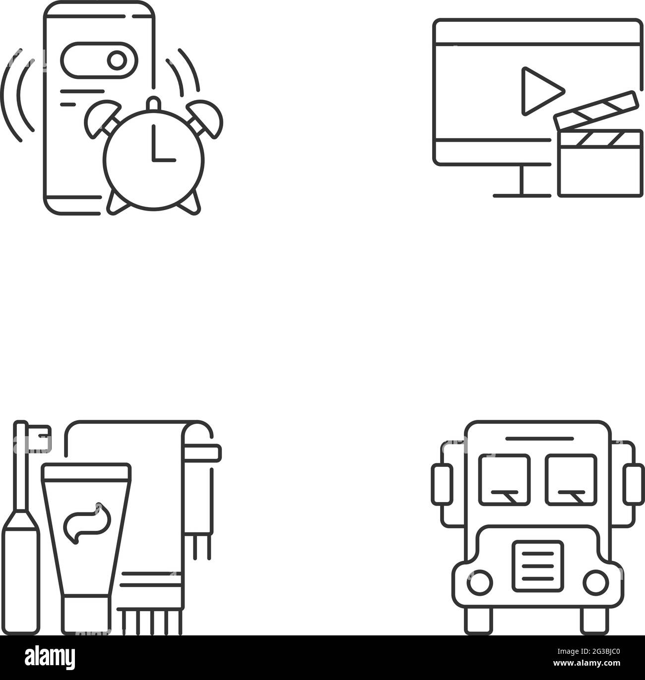 Student everyday routine linear icons set Stock Vector Image & Art - Alamy