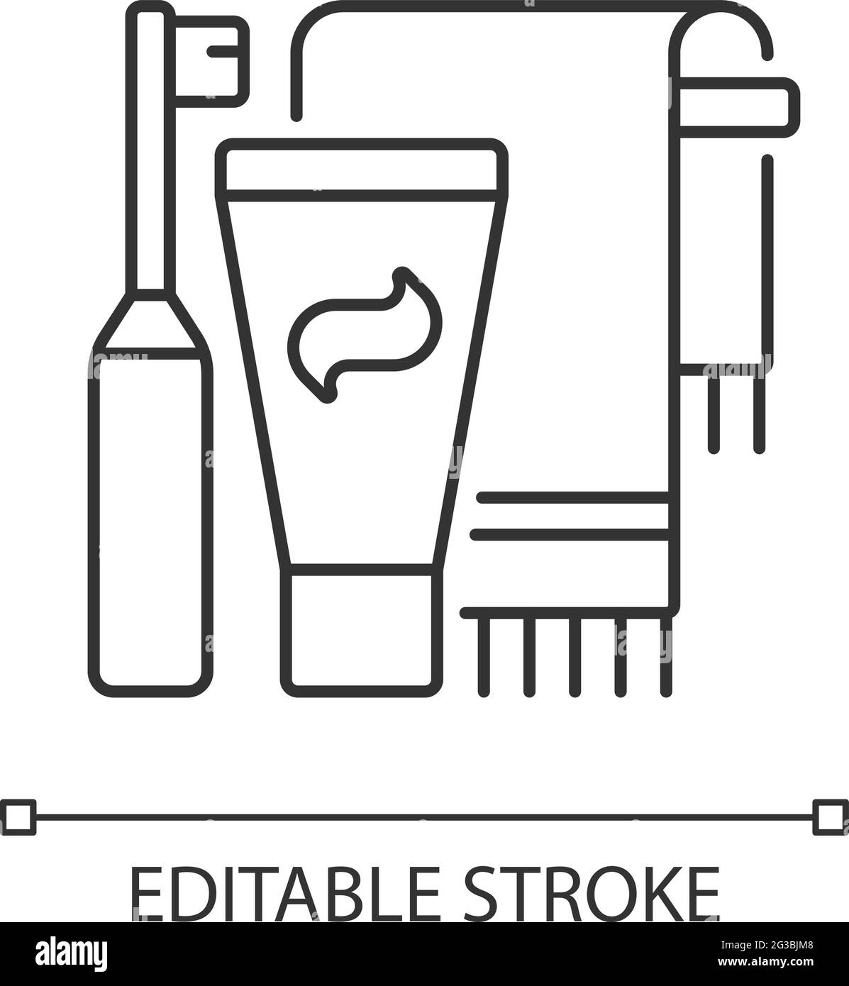 Brushing teeth linear icon Stock Vector Image & Art - Alamy