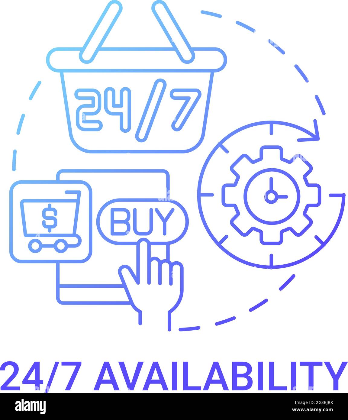 24 7 availability concept icon Stock Vector Image & Art - Alamy