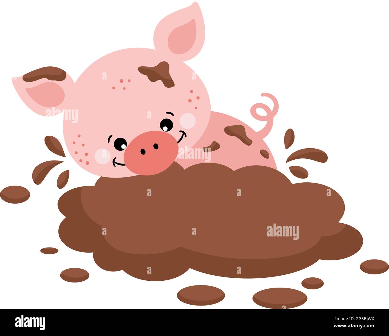 Funny pig playing in the mud Stock Photo - Alamy
