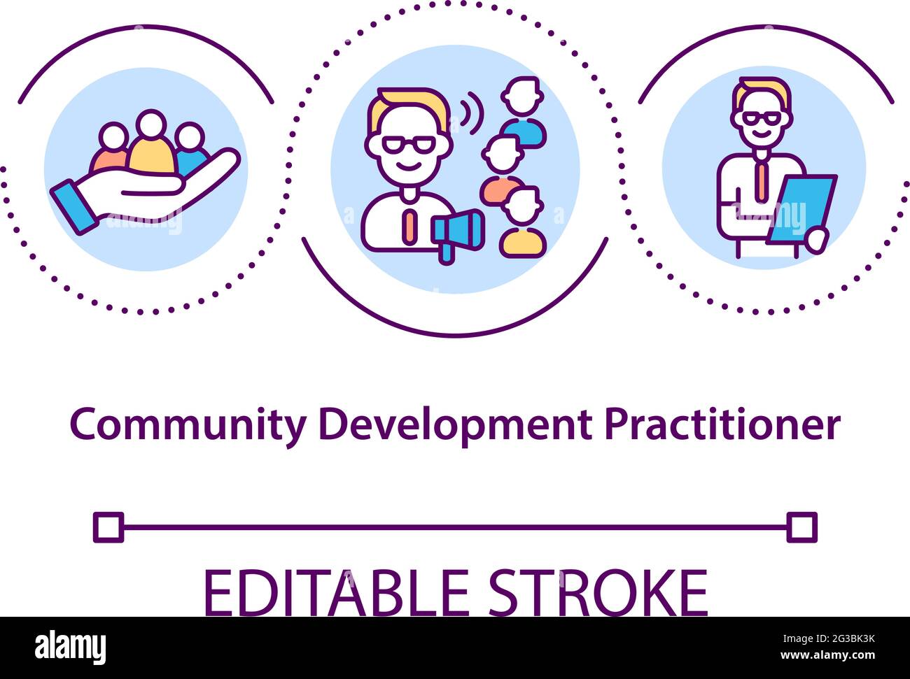 Community development practitioner concept icon Stock Vector Image ...