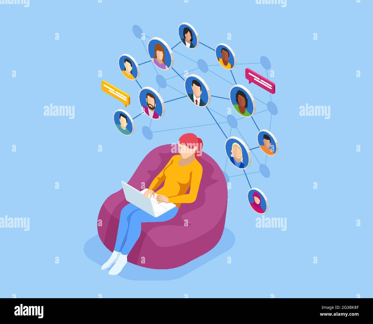 Social media using tablet computer Stock Vector Images - Alamy