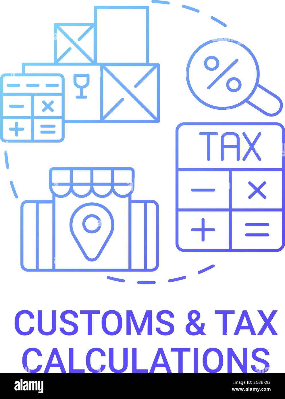 Customs and tax calculations concept icon Stock Vector Image & Art - Alamy