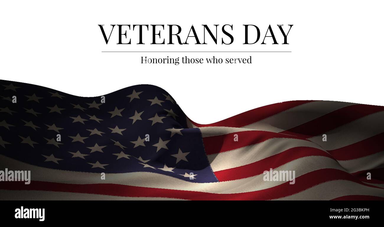 Composition of text veterans day honoring those who died on white with ...