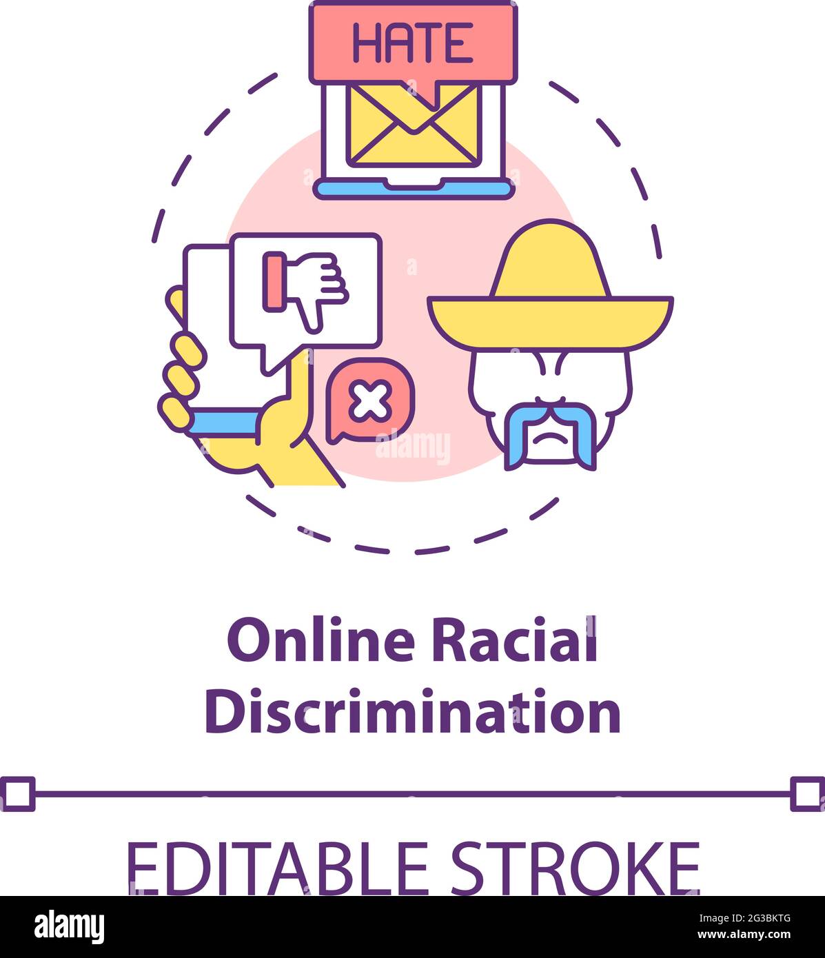 Online racial discrimination concept icon Stock Vector Image & Art - Alamy