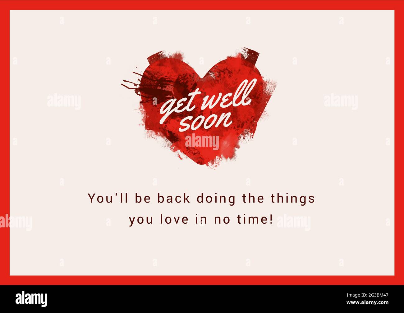 Composition of well wishes text with red heart in frame Stock Photo - Alamy