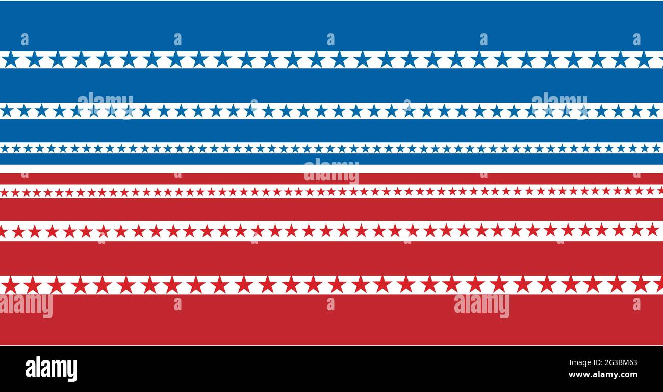 Composition of rows of blue and red stars on white with blue and red ...