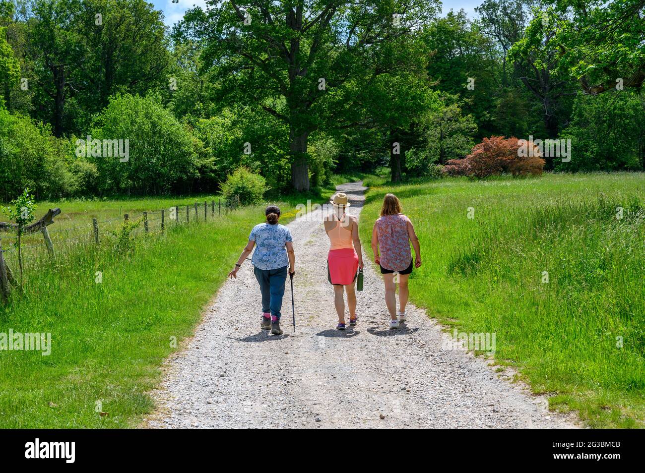 Three people walk along gravel hi-res stock photography and images - Alamy