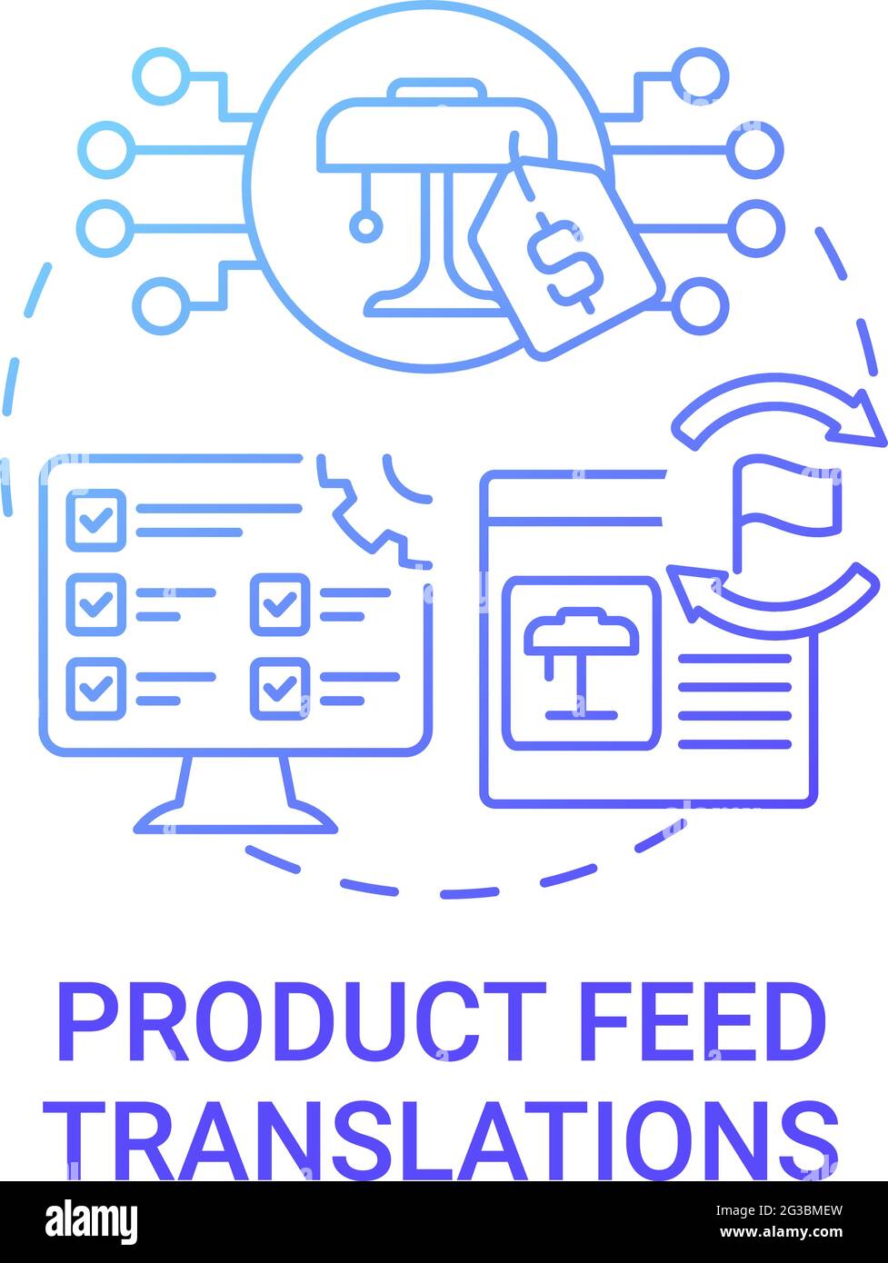 Product feed translations concept icon Stock Vector Image & Art - Alamy