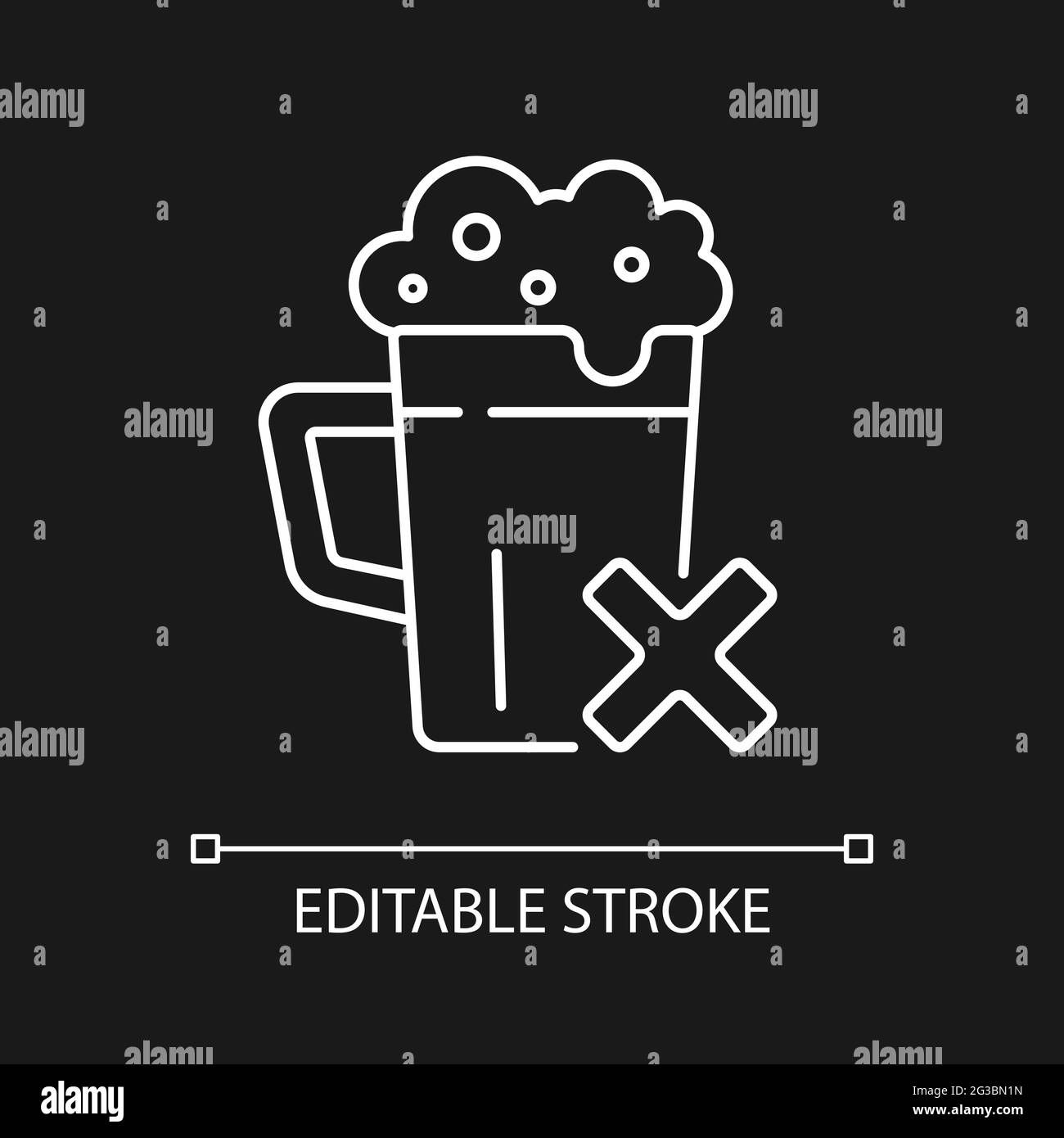 Avoid alcohol white linear icon for dark theme Stock Vector Image & Art ...