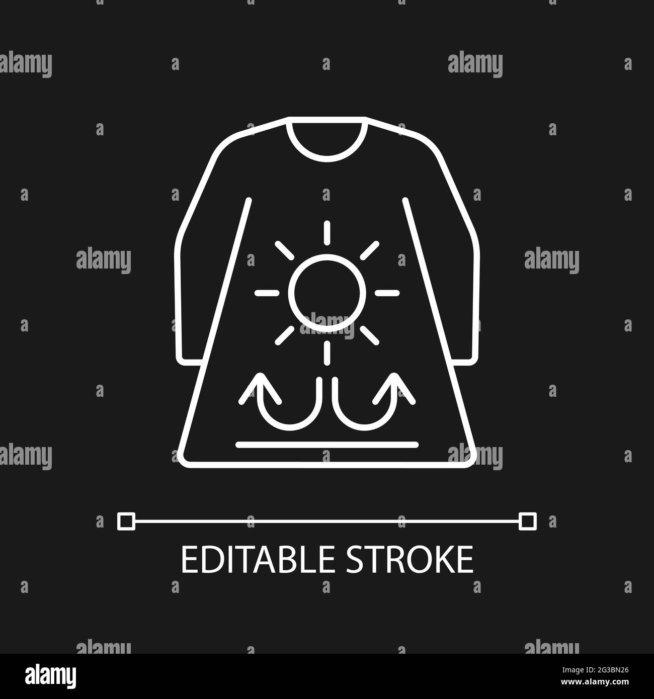 Long sleeves and loose clothing white linear icon for dark theme Stock ...