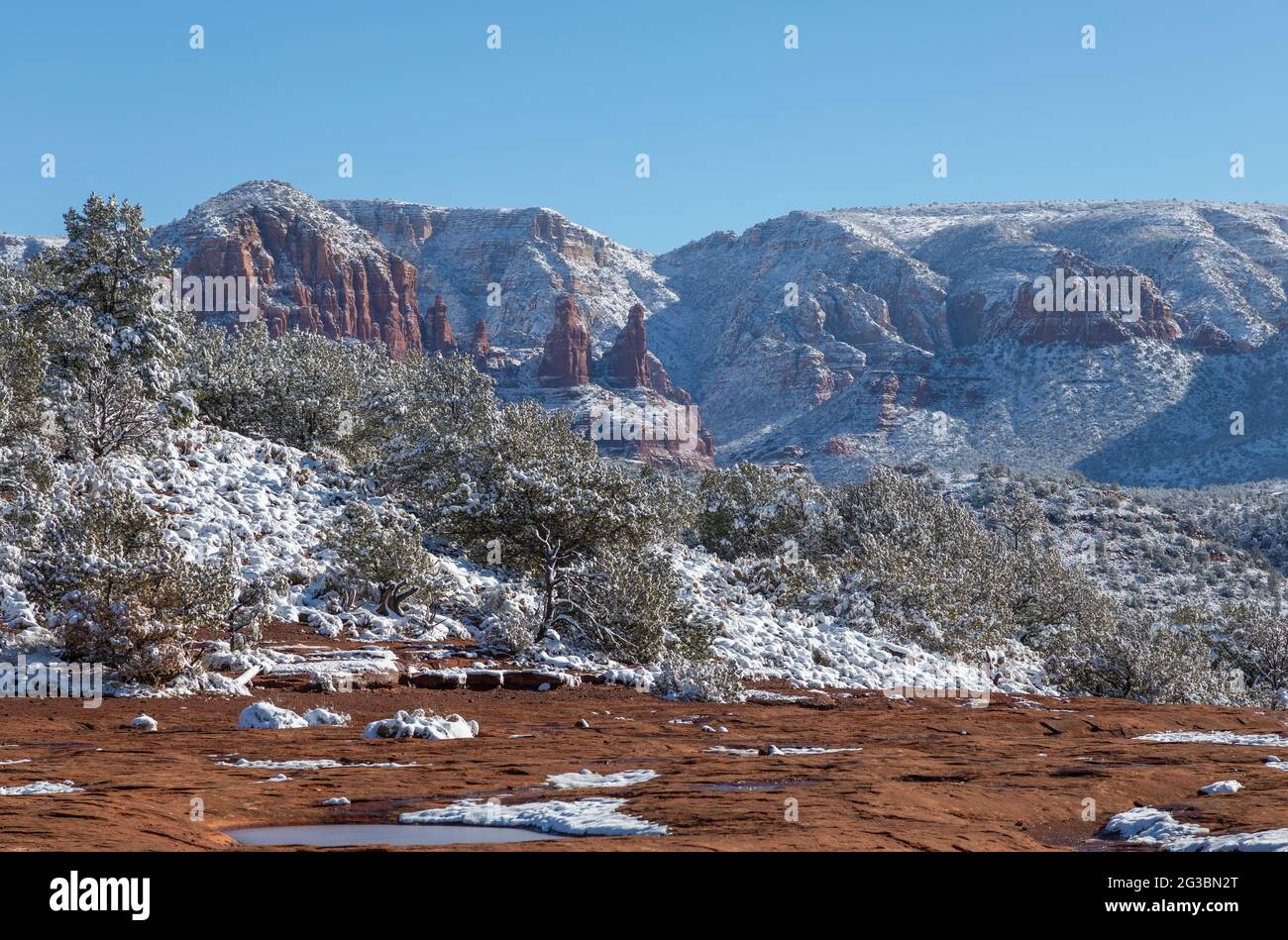 Snow Covered Landscape in Sedona Arizona in Winter Stock Photo - Alamy