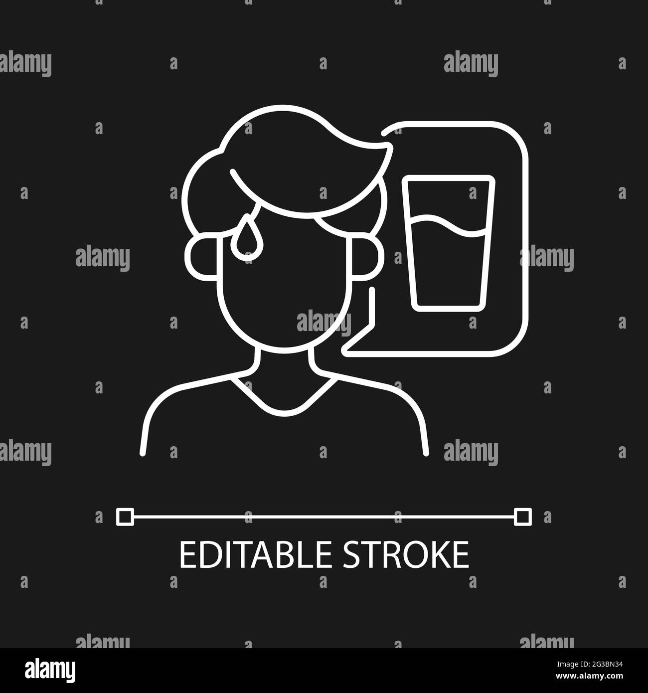 Thirst white linear icon for dark theme Stock Vector Image & Art - Alamy
