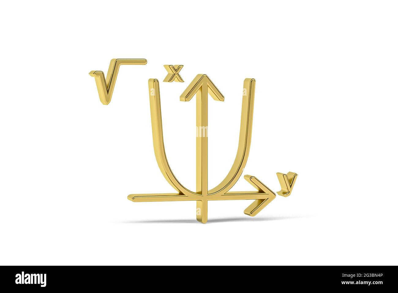 Golden 3d math icon isolated on white background - 3d render Stock ...