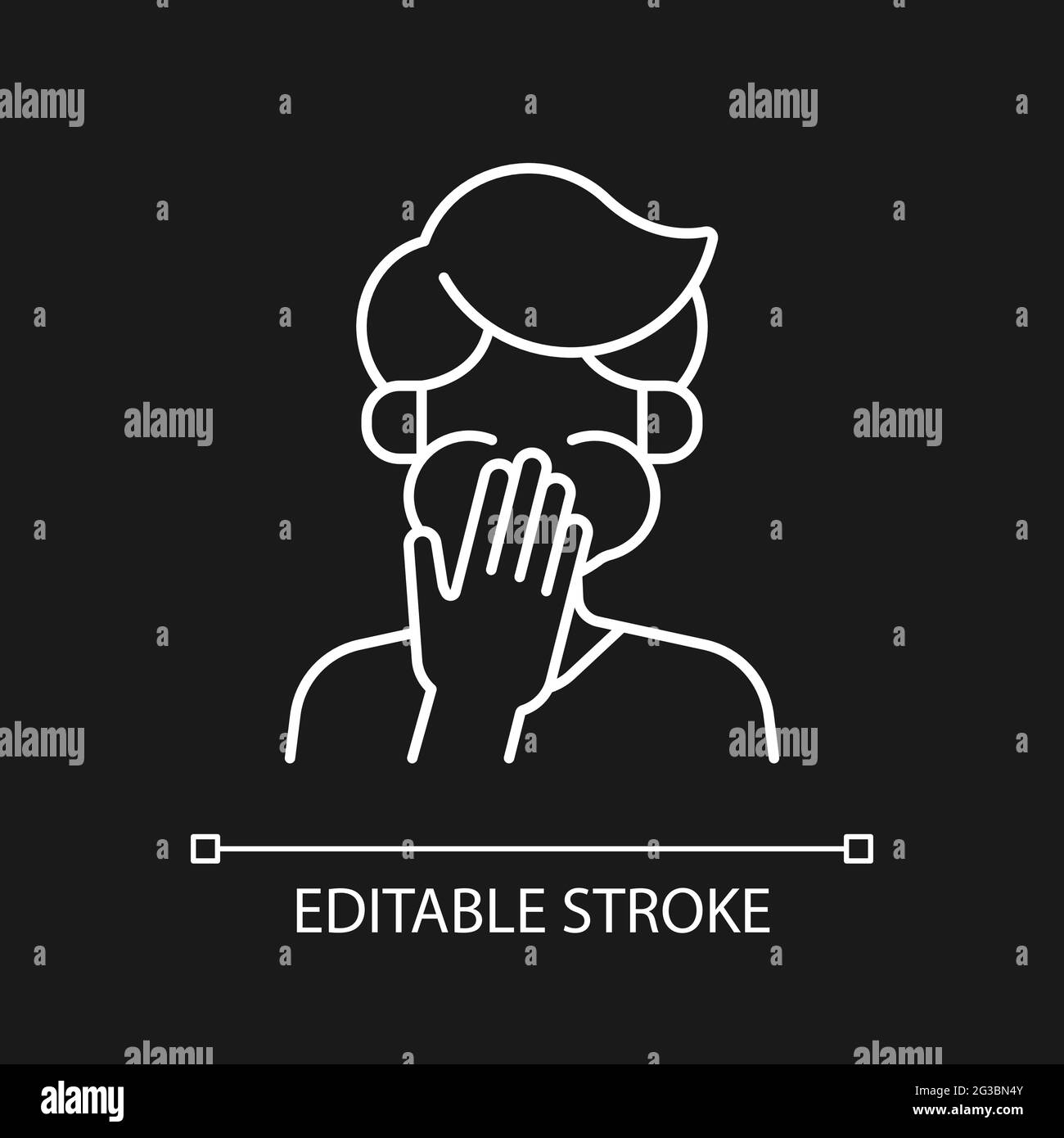 Nausea white linear icon for dark theme Stock Vector Image & Art - Alamy