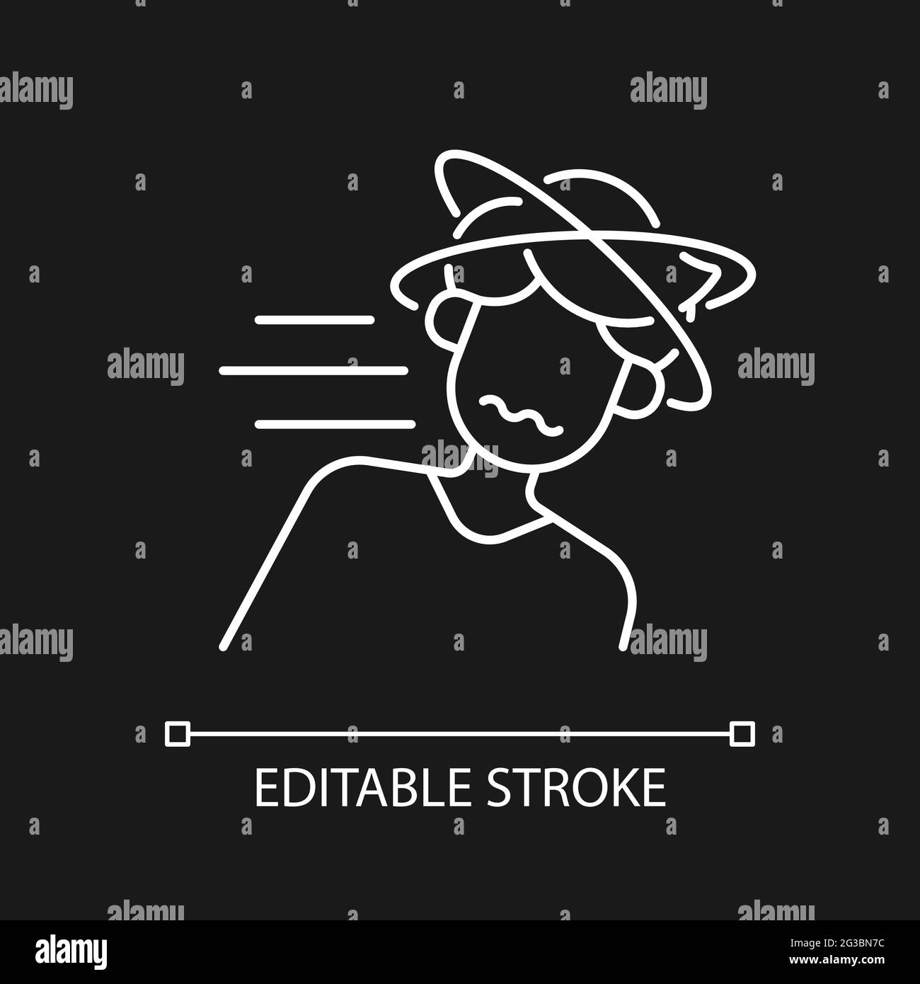 Fainting white linear icon for dark theme Stock Vector Image & Art - Alamy