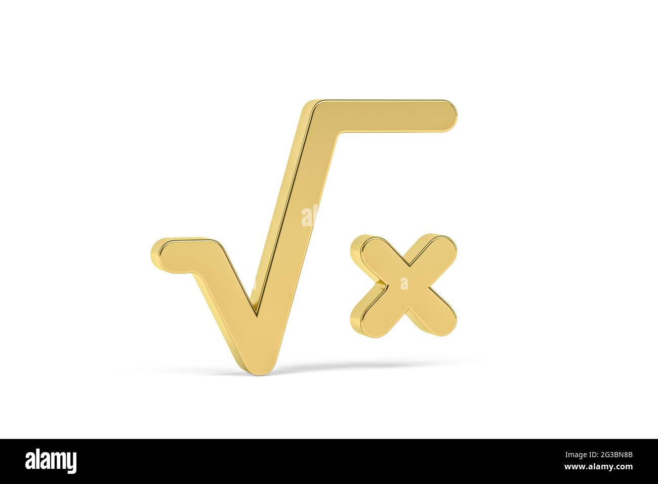 Golden 3d math icon isolated on white background - 3d render Stock ...