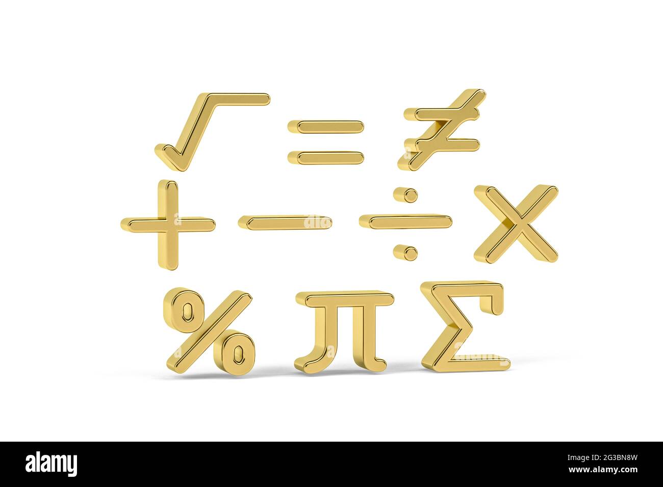 Golden 3d math icon isolated on white background - 3d render Stock ...