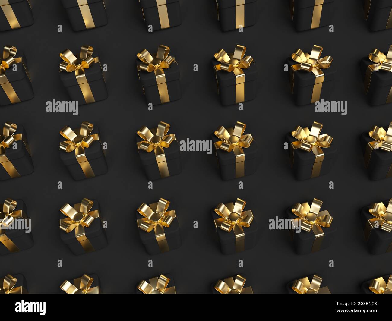 3d black gift box scene Stock Photo - Alamy