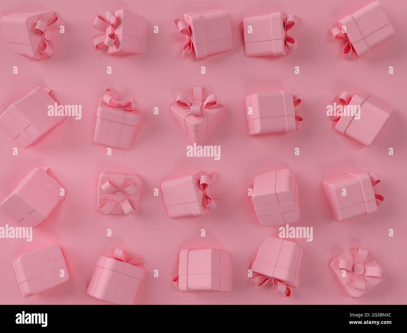 3d pink gift box scene Stock Photo - Alamy