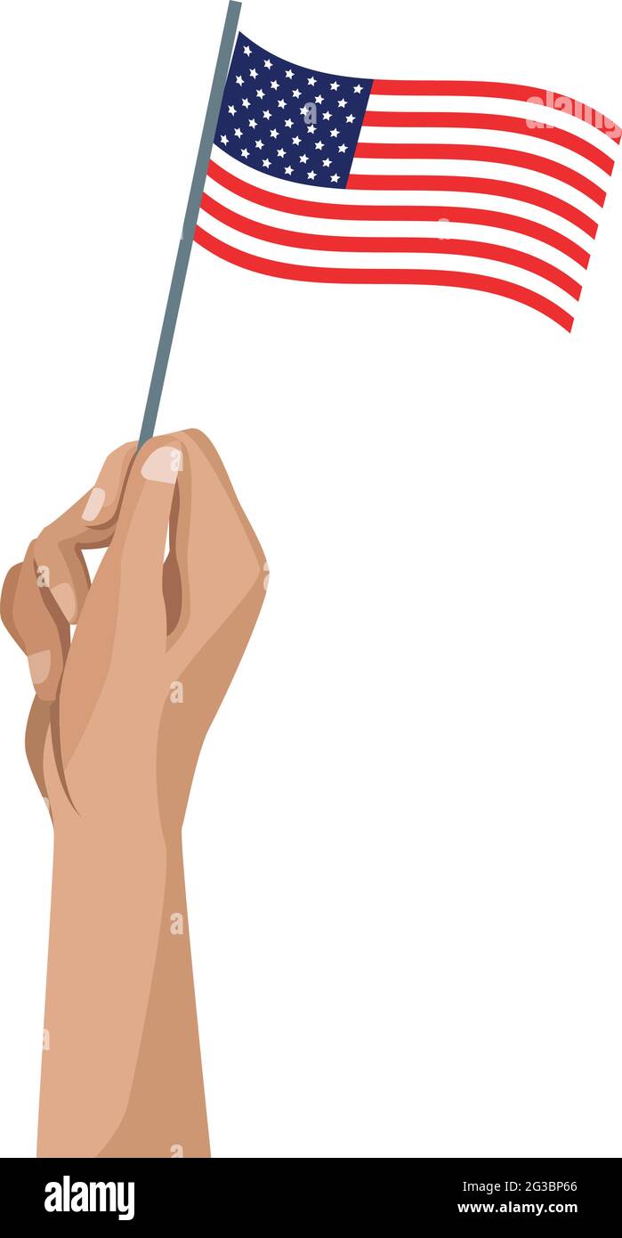 hand with usa flag Stock Vector Image & Art - Alamy