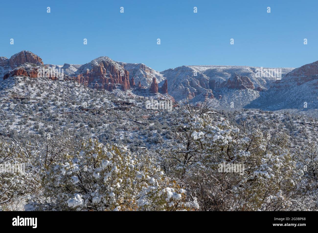 Snow Covered Landscape in Sedona Arizona in Winter Stock Photo - Alamy