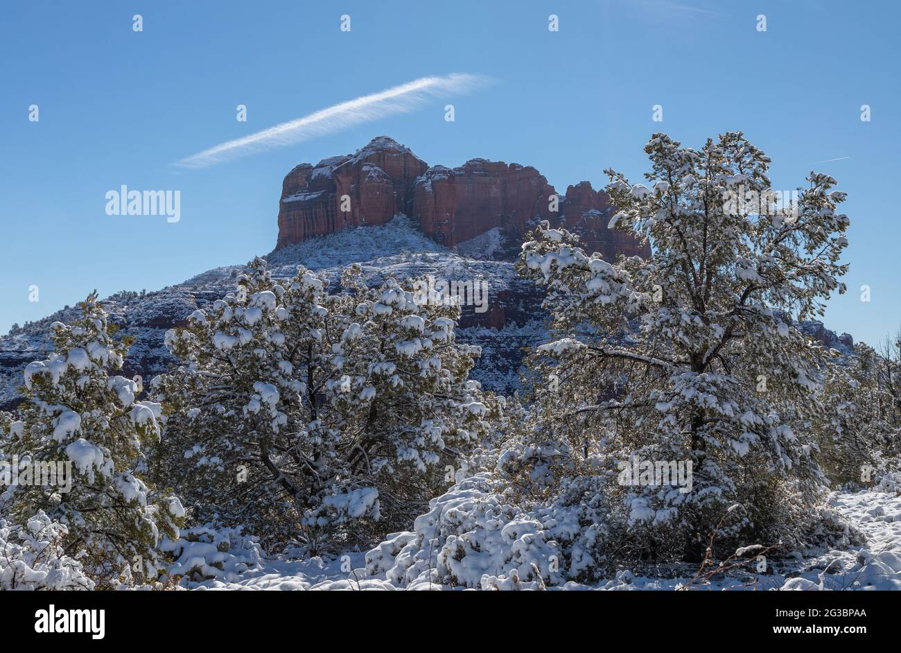 Snow Covered Landscape in Sedona Arizona in Winter Stock Photo - Alamy