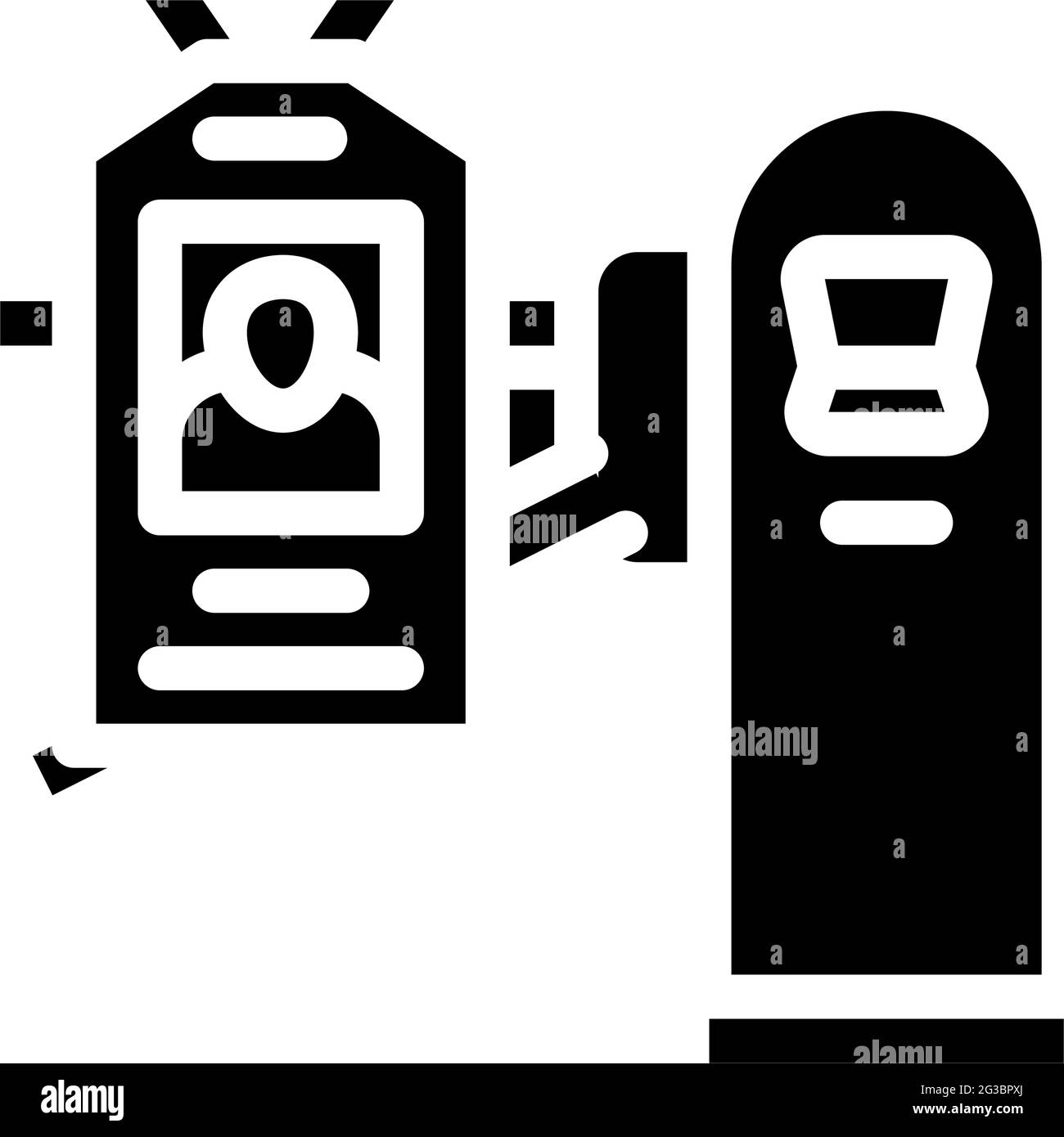pass key for entry to canteen glyph icon vector illustration Stock ...