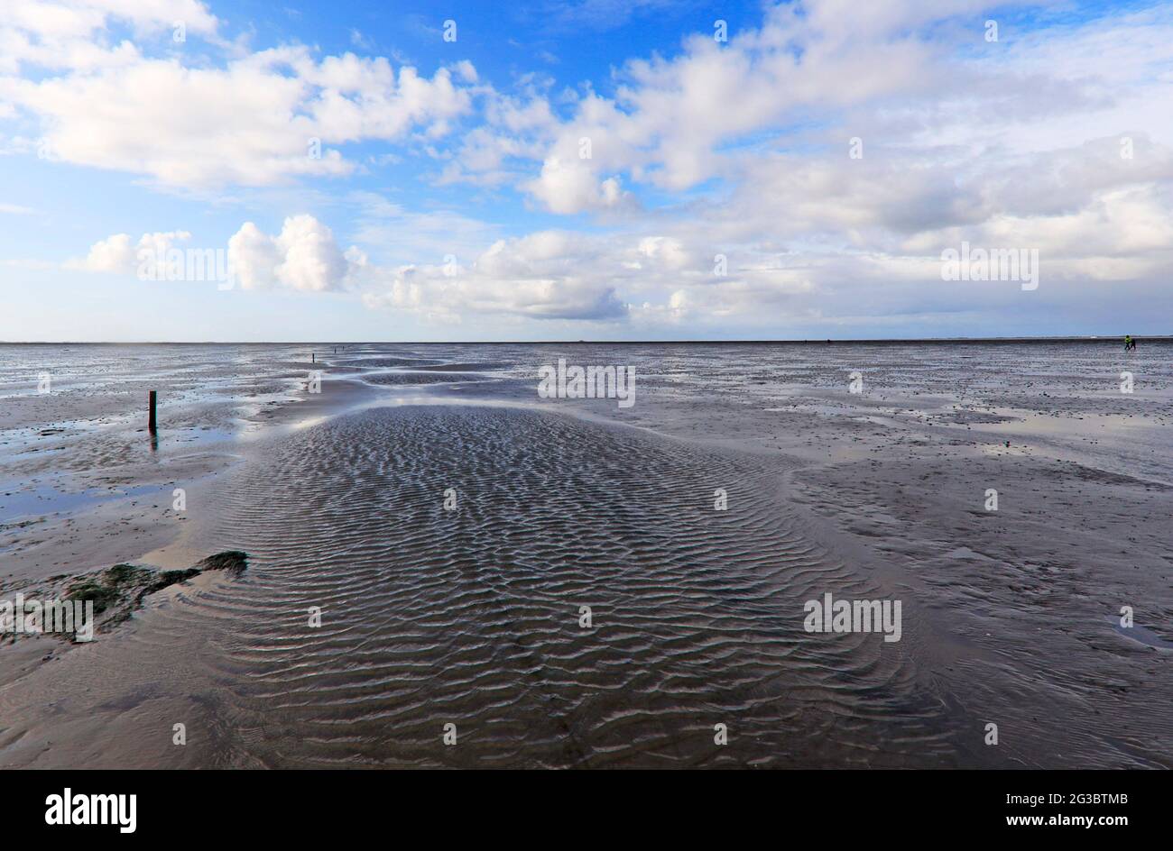 The Wadden Sea National Park near the Peninsula Nordstrand, Germany ...
