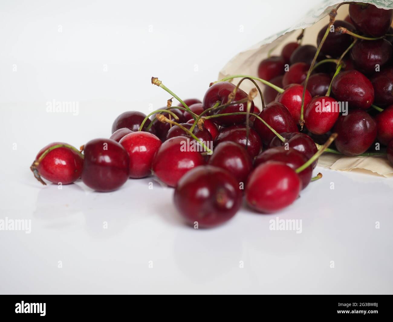 sweet cherry aka wild cherry or red cherry vegetarian fruit food Stock ...