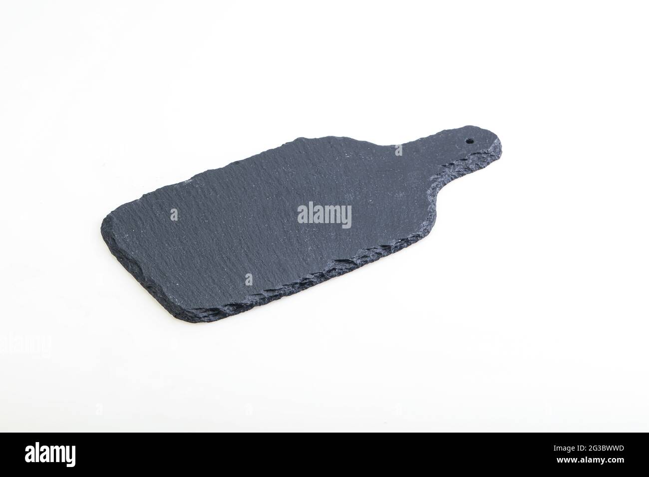 Black stone board isolated on white background Stock Photo - Alamy