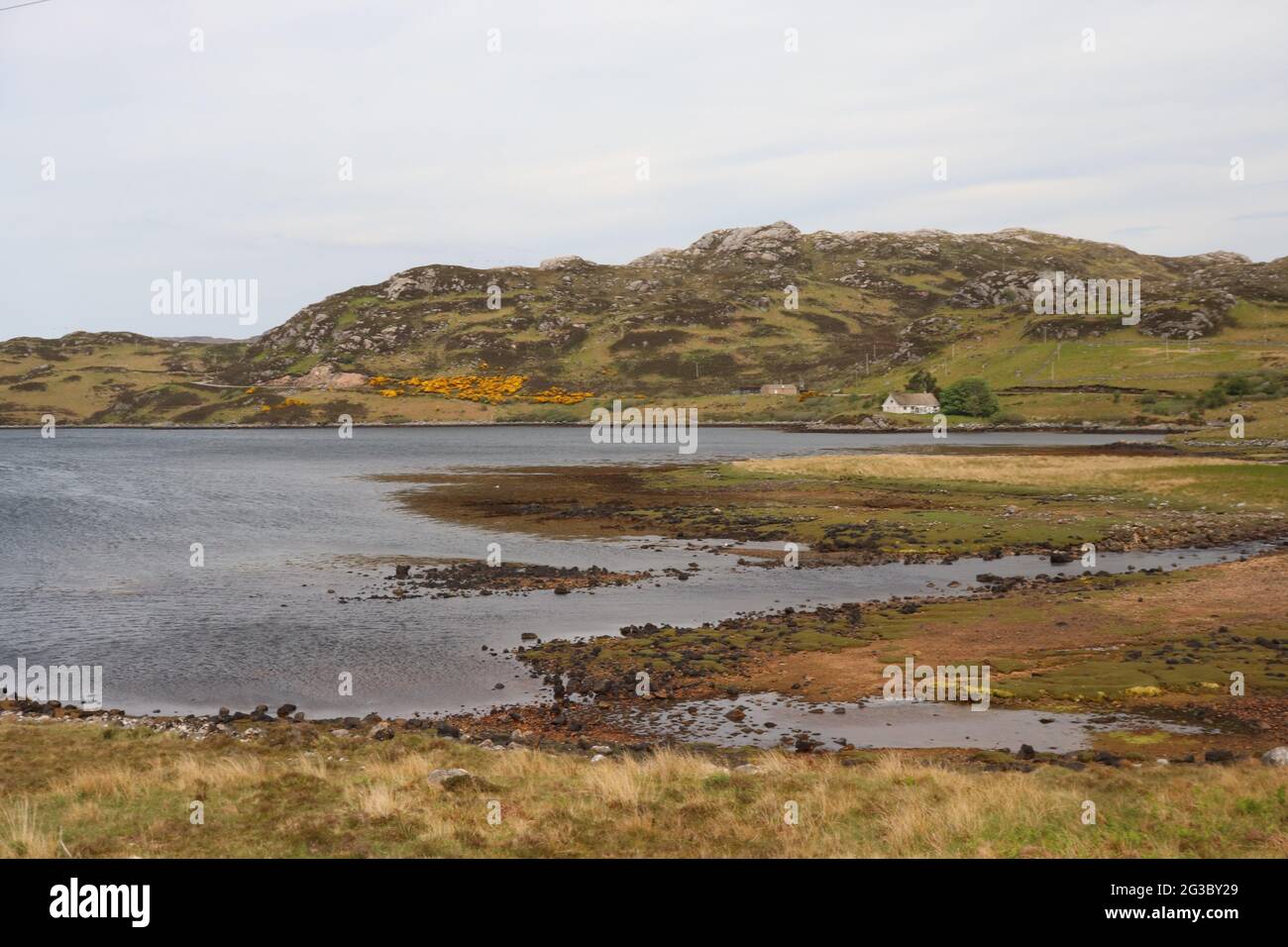 Characteristic hills, moors, and lakes in the Scottish Highlands along ...